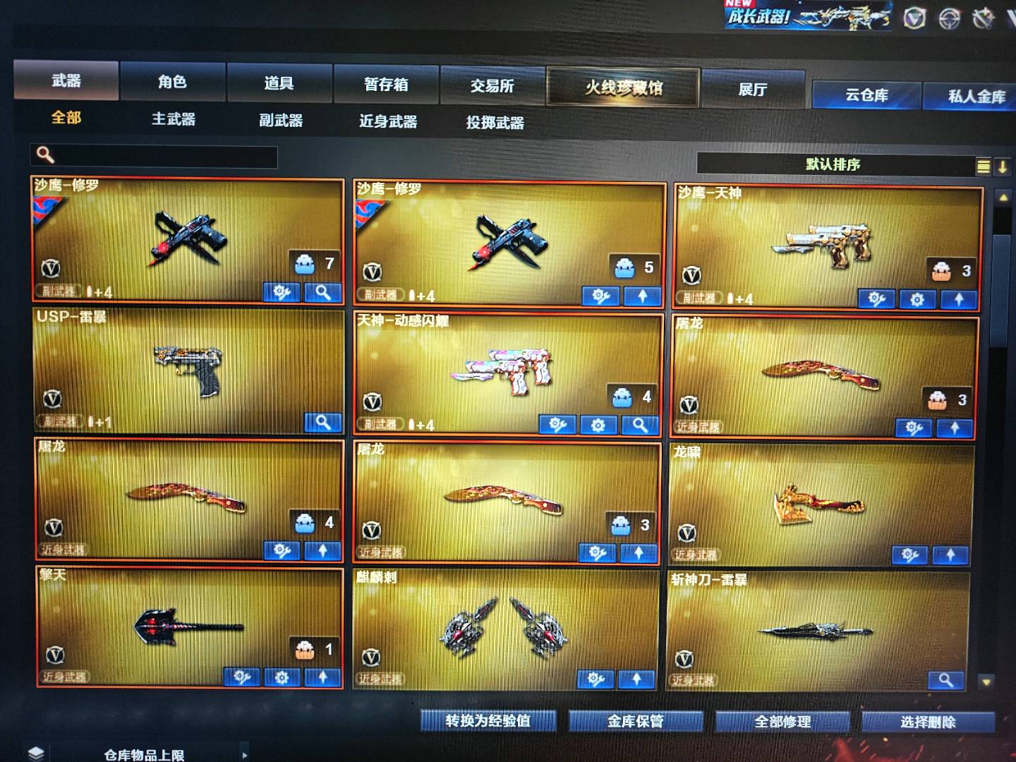 满级八面玲珑 m200幻神 98k星神 qbz 王戮王心 usp雷暴 6烈龙斯泰尔蝴蝶6盘龙炼狱 / 穿越火线 / 电信区 / 湖南一区 - GG租号